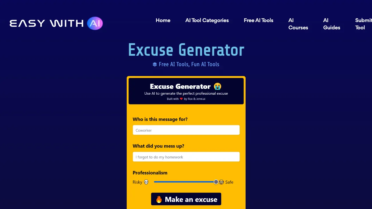 Excuse Generator - BestofAI